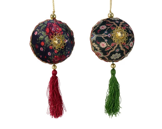 Bauble with handle polyester w tassel – Windyridge Garden Centre